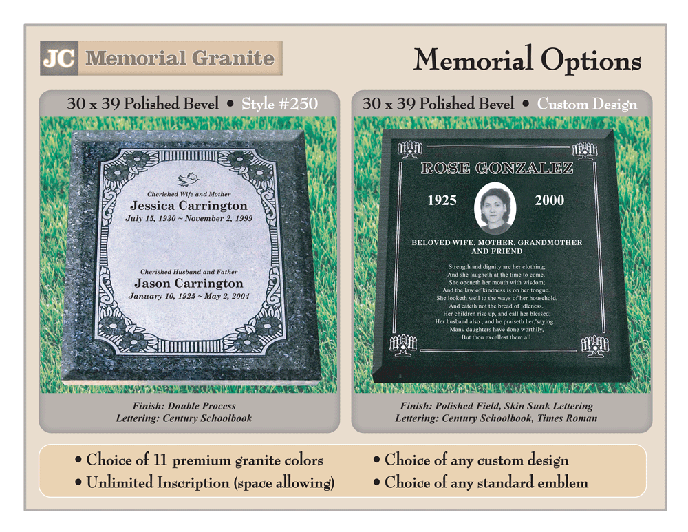 Catalog | JC Memorial Granite