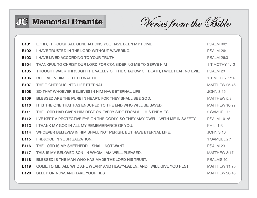 Catalog | JC Memorial Granite